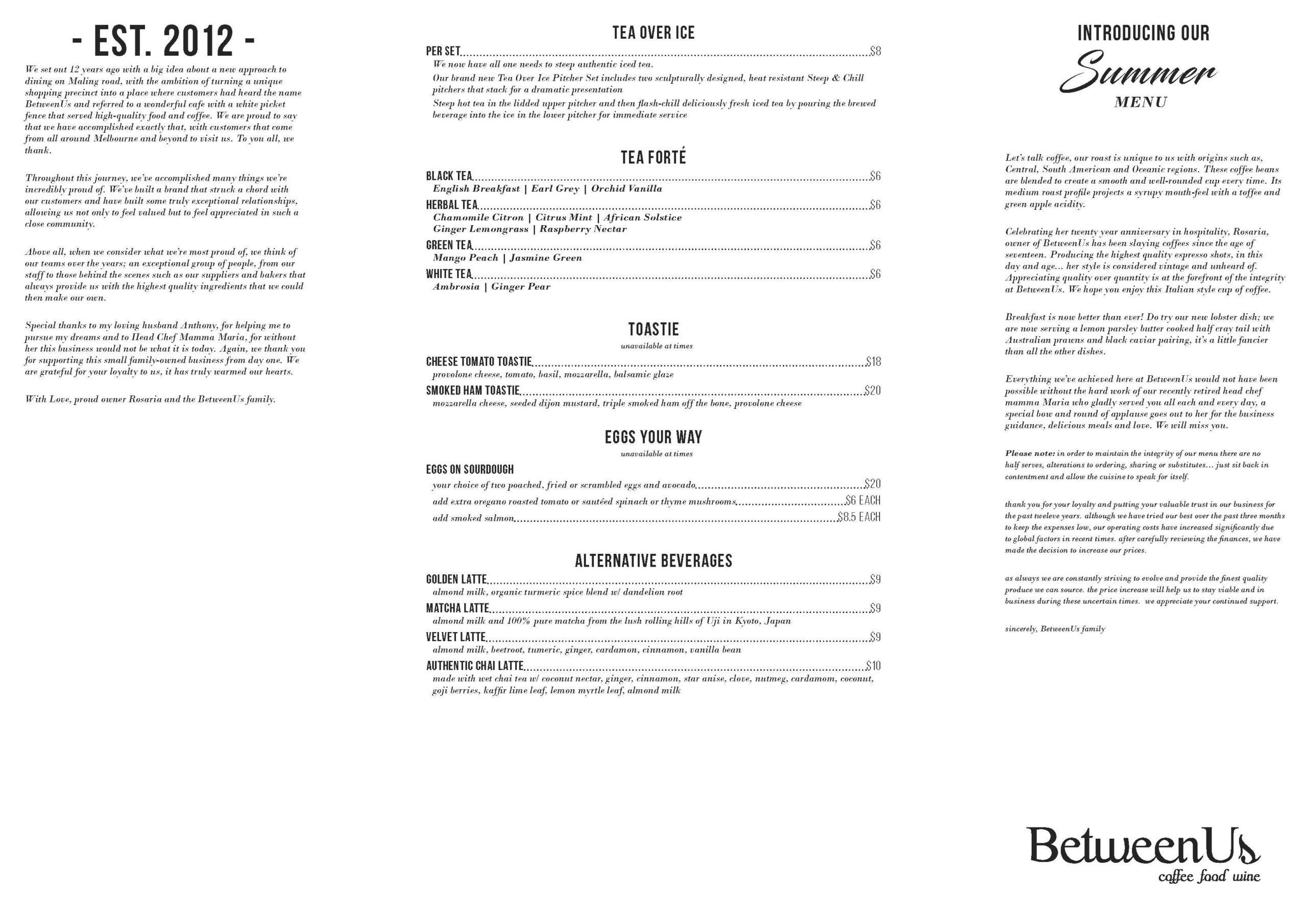 Menu – BetweenUs