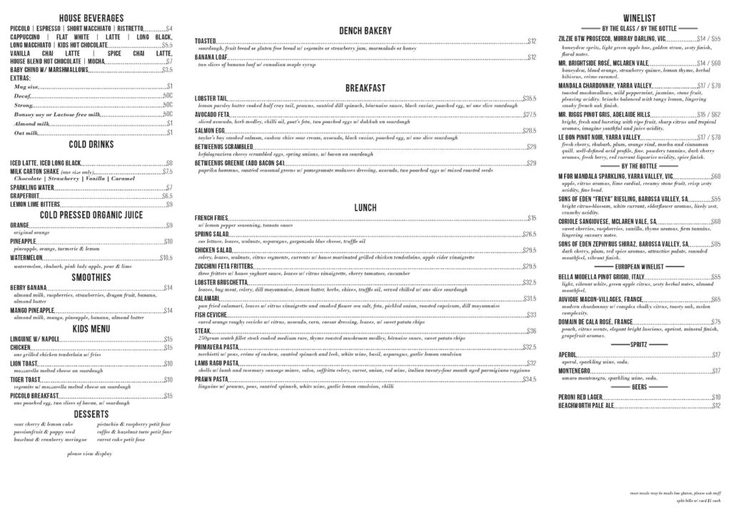 Menu – BetweenUs
